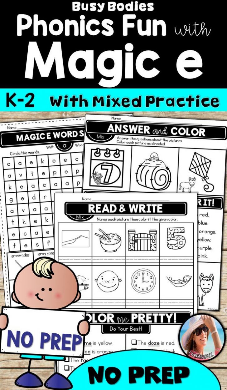 Magic E Worksheets ~ Printable No Prep | Reading And Writing ...